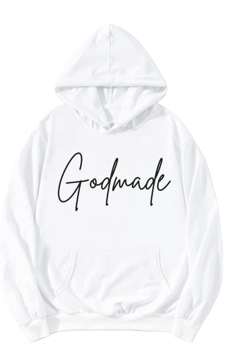God Made White Hoodie – God Made Merch, LLC.